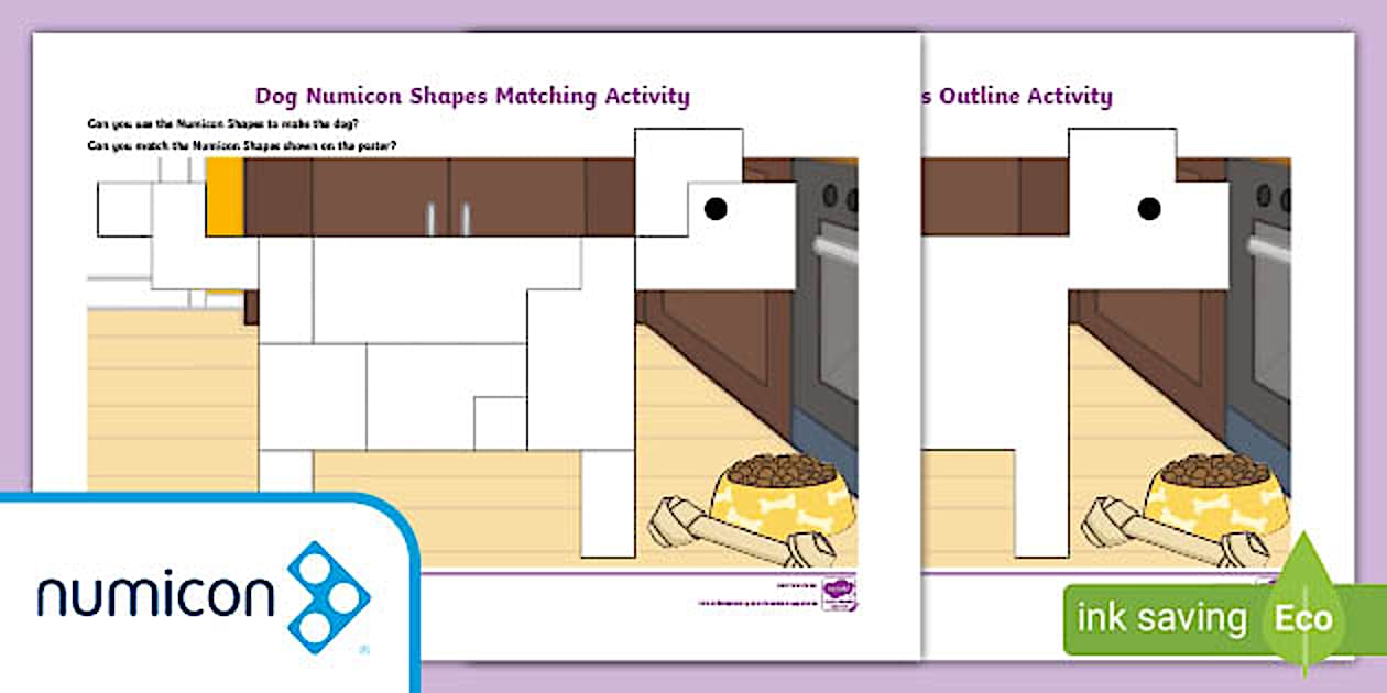 👉 Pet-Themed Dog Numicon Shape Outline & Matching Posters Pack